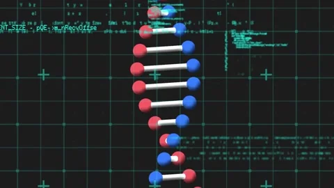 Animation of rotating dna helix over gri... | Stock Video | Pond5