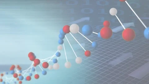 Animation of rotating dna helix over arr... | Stock Video | Pond5