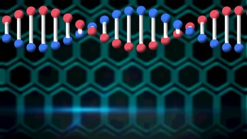 Animation of rotating dna strand over da... | Stock Video | Pond5