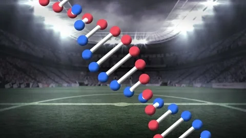 Animation of rotating dna strand over sp... | Stock Video | Pond5