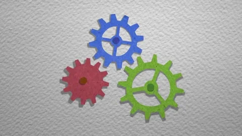 animation of rotating gears on a video b... | Stock Video | Pond5