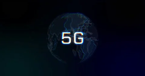 Animation of rotating globe and 5g on na... | Stock Video | Pond5