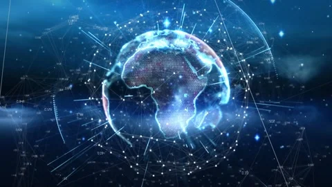 Animation of rotating globe and connecte... | Stock Video | Pond5