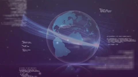 Animation of rotating globe and data pro... | Stock Video | Pond5