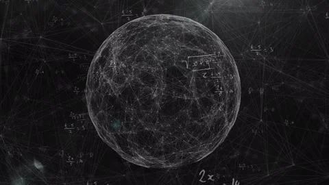 Animation of rotating globe and math for... | Stock Video | Pond5