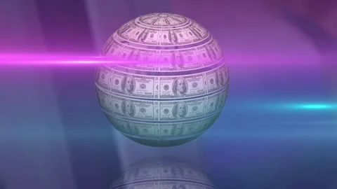 Animation of rotating globe of dollar bi... | Stock Video | Pond5