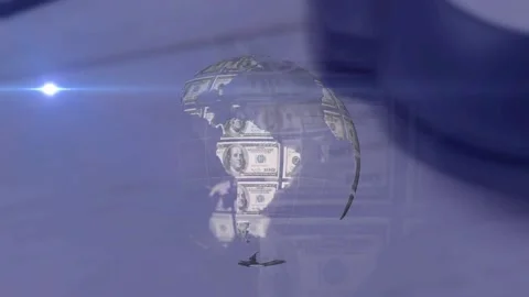 Animation of rotating globe of dollar bi... | Stock Video | Pond5