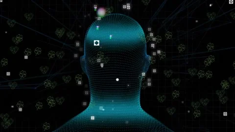 Animation of rotating human model head a... | Stock Video | Pond5