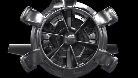 Animation of rotating jet engine with tu... | Stock Video | Pond5