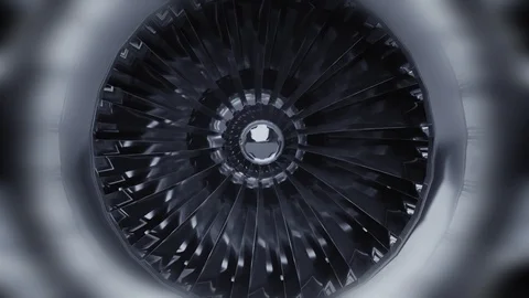 Animation of rotating jet engine with tu... | Stock Video | Pond5