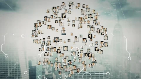 Animation of rotating photos of diverse ... | Stock Video | Pond5