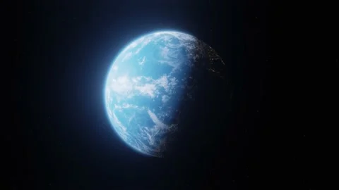 Animation of rotating planet Earth seen ... | Stock Video | Pond5