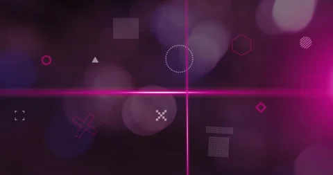 Animation of rotating shapes and pink sc... | Stock Video | Pond5