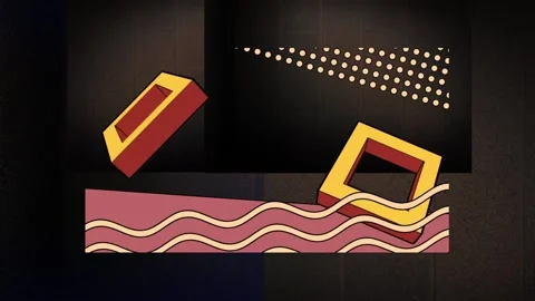 Animation of rotating squares and waves ... | Stock Video | Pond5