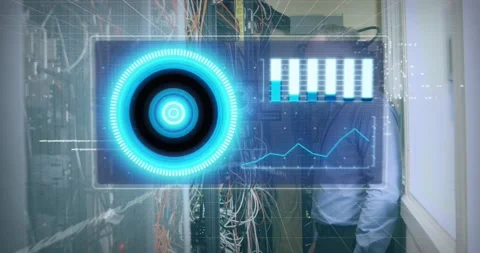 Animation of round scanner and data proc... | Stock Video | Pond5