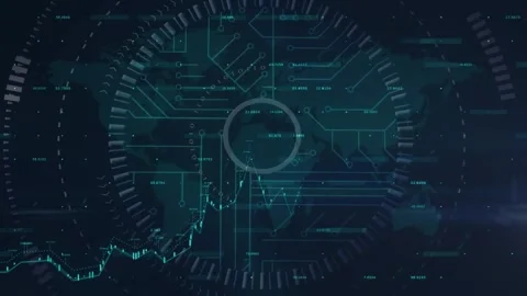 Animation of round scanner and data proc... | Stock Video | Pond5