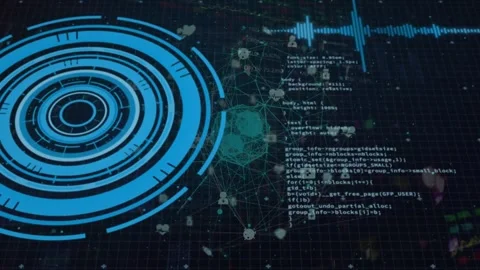 Animation of round scanner and data proc... | Stock Video | Pond5