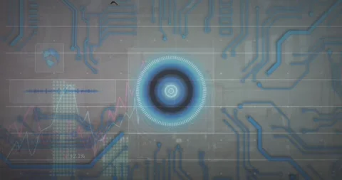 Animation of round scanner and microproc... | Stock Video | Pond5