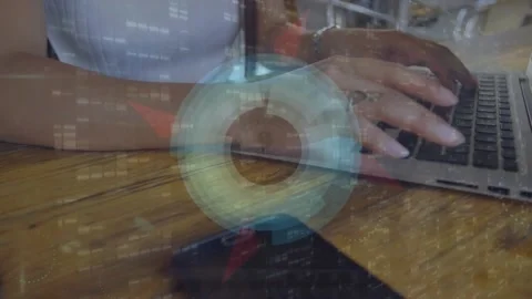 Animation of round scanner and screens o... | Stock Video | Pond5