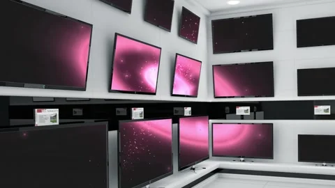 Animation of rows of television sets wit... | Stock Video | Pond5