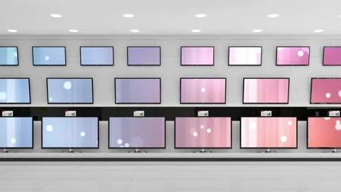 Animation of rows of television sets in ... | Stock Video | Pond5