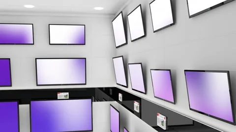 Animation of rows of television sets in ... | Stock Video | Pond5