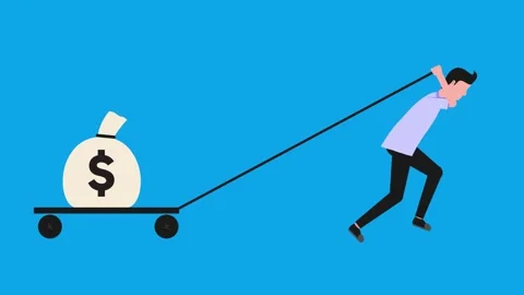 animation of a running character pulling... | Stock Video | Pond5