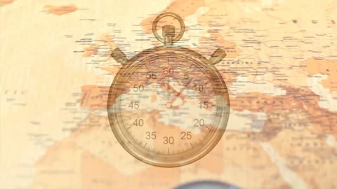 Animation of running stop watch over com... | Stock Video | Pond5