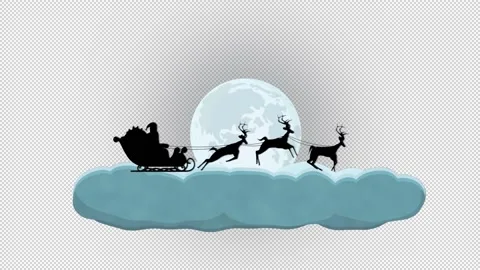 Animation of Santa Claus in a sleigh wit... | Stock Video | Pond5