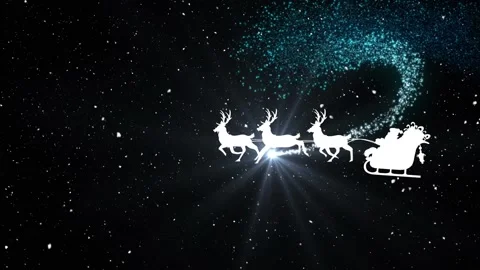 Animation of santa claus in sleigh with ... | Stock Video | Pond5