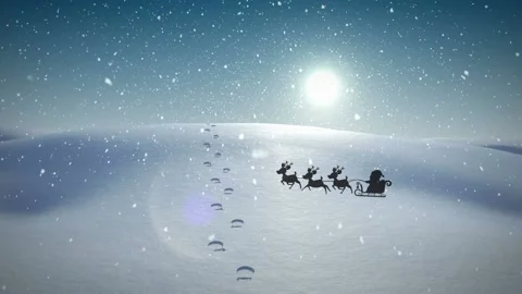 Animation of santa claus in sleigh with ... | Stock Video | Pond5