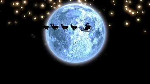 Animation of santa claus in sleigh with ... | Stock Video | Pond5
