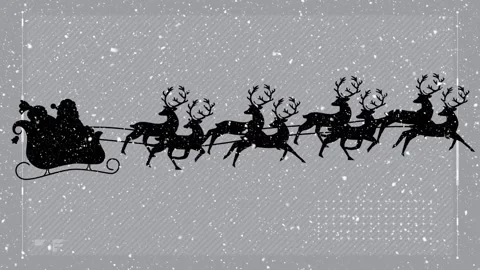 Animation of santa claus in sleigh with ... | Stock Video | Pond5