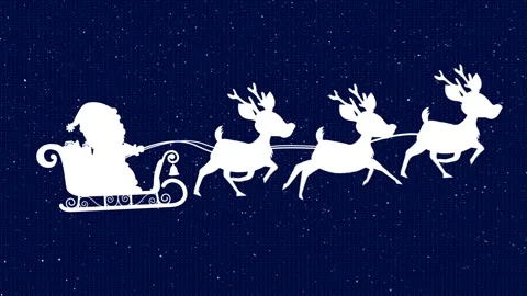 Animation of santa claus in sleigh with ... | Stock Video | Pond5