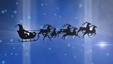 Animation of santa claus in sleigh with ... | Stock Video | Pond5