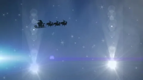 Animation of santa claus in sleigh with ... | Stock Video | Pond5