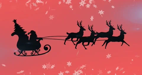 Animation of santa claus in sleigh with ... | Stock Video | Pond5