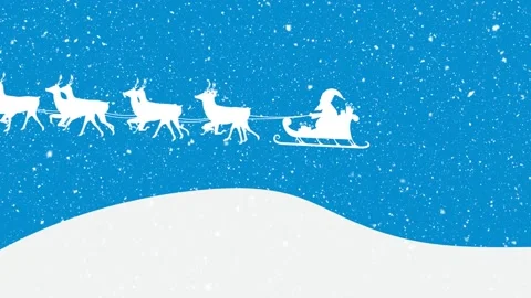 Animation of santa claus in sleigh with ... | Stock Video | Pond5