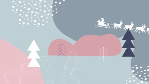 Animation of santa claus in sleigh with ... | Stock Video | Pond5