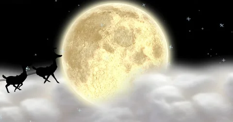 Animation of santa claus in sleigh with ... | Stock Video | Pond5