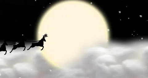 Animation of santa claus in sleigh with ... | Stock Video | Pond5