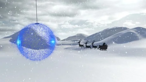 Animation of santa claus in sleigh with ... | Stock Video | Pond5