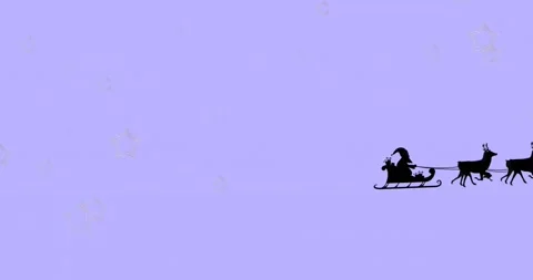 Animation of santa claus in sleigh with ... | Stock Video | Pond5