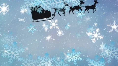 Animation of santa claus in sleigh with ... | Stock Video | Pond5