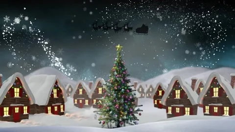Animation of santa claus in sleigh with ... | Stock Video | Pond5