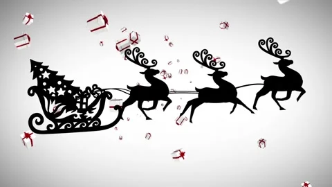 Animation of santa claus in sleigh with ... | Stock Video | Pond5