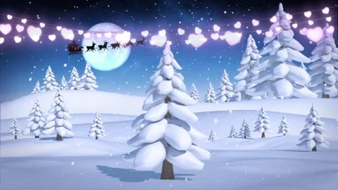 Animation of santa sleigh and christmas ... | Stock Video | Pond5