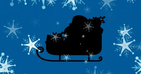 Animation of santa's sleigh with present... | Stock Video | Pond5