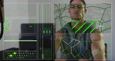 Animation of scanner, map and processing... | Stock Video | Pond5