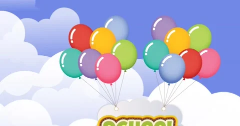 Animation of school days text over blue ... | Stock Video | Pond5